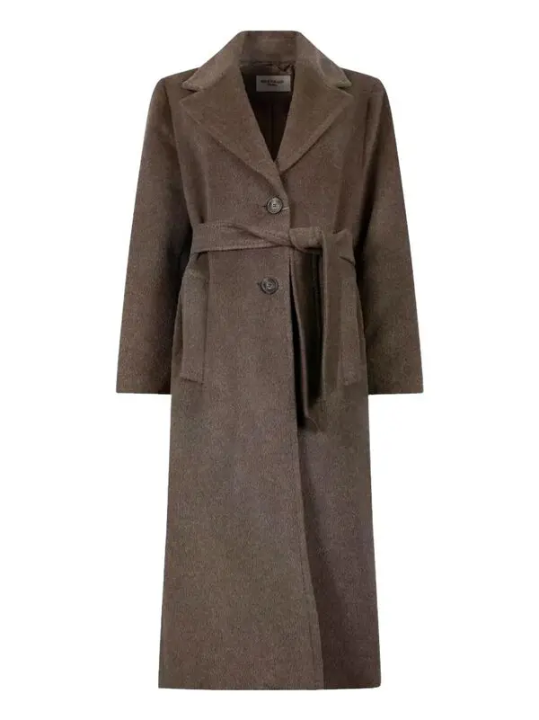 Max Mara Belted Button-fastening Coat - Brown