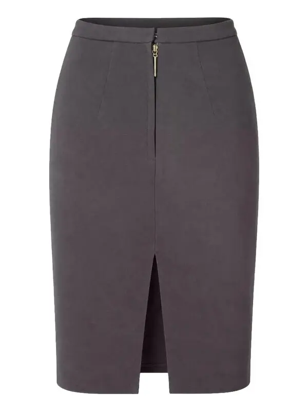 Elisabetta Franchi Pencil Skirt With Front Slit - Grey