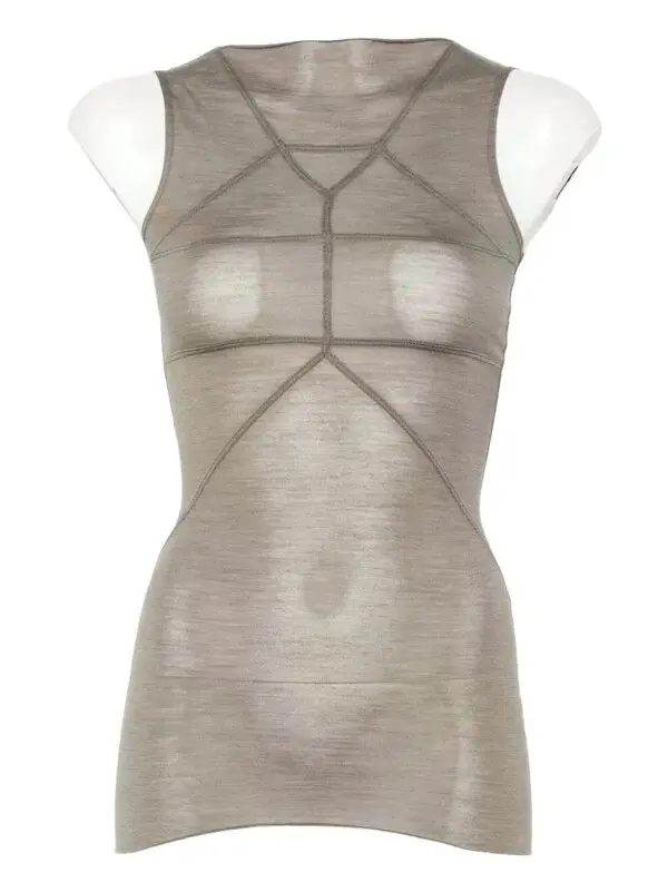Rick Owens Sleeveless Boat Neck Top - Grey