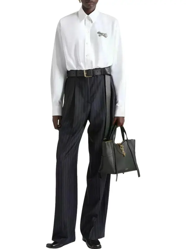Givenchy Pinstripe Pattern Pleated Trousers - Blue