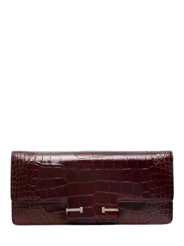 TOM FORD Lost Cherry Crocodile-effect Clutch Bag - Red