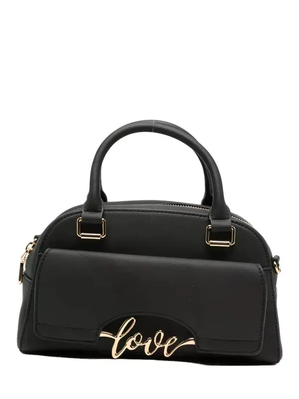 Moschino Logo Plaque Tote Bag - Black