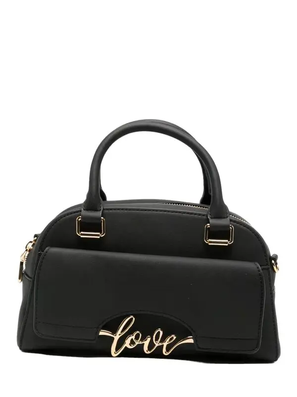Moschino Logo Plaque Tote Bag - Black