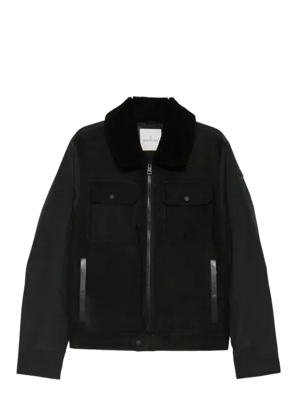 Moncler Shearling-collar Panelled Jacket - Black