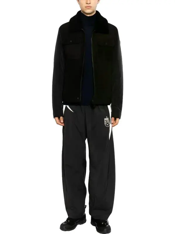 Moncler Shearling Collar Panelled Jacket - Black