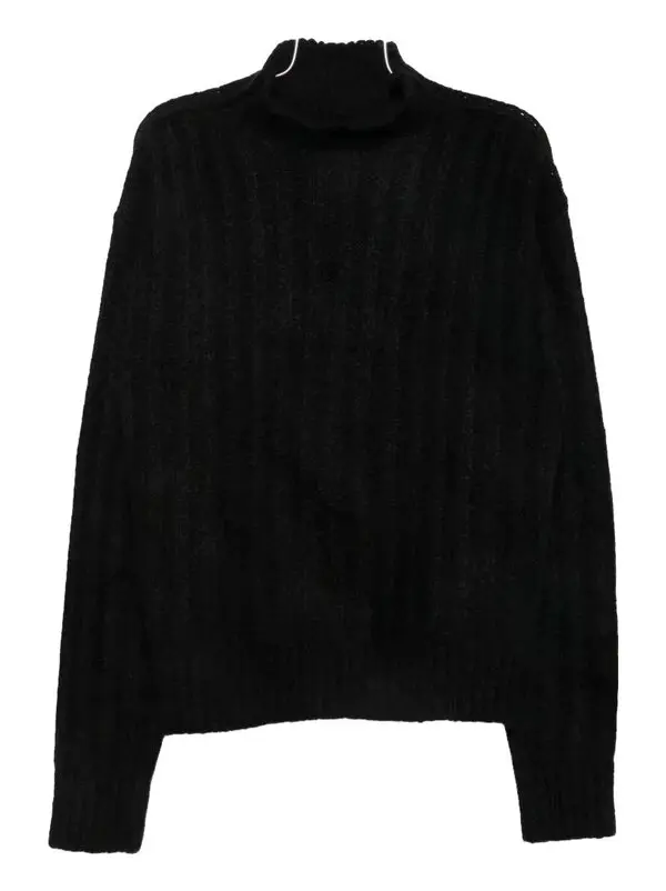 Rick Owens Ribbed-knit High-neck Sweater - Black
