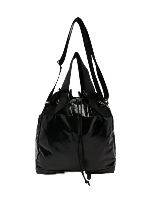 JACK GOMME Glossy Drawstring Shoulder Bag - Black