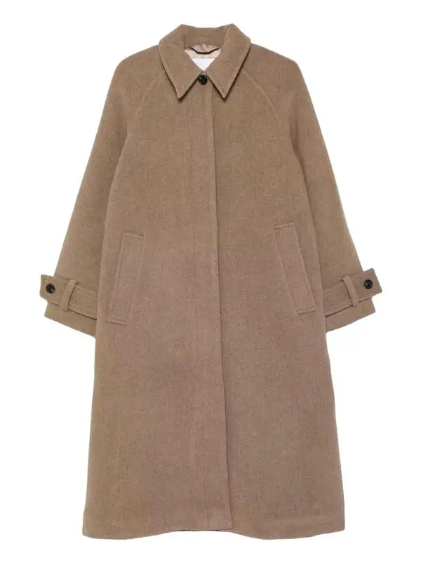 SAMSOE SAMSOE Alma Raglan-sleeve Single-breasted Coat - Brown