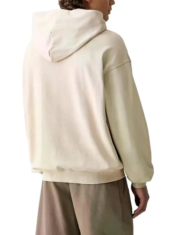 Adidas Logo-embroidered Hoodie - Neutrals