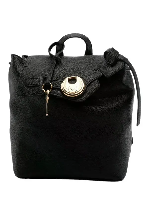 Moschino Padlock Detail Pebbled Backpack - Black