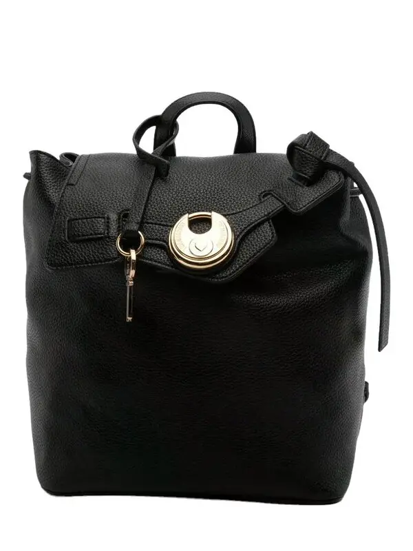 Moschino Padlock Detail Pebbled Backpack - Black