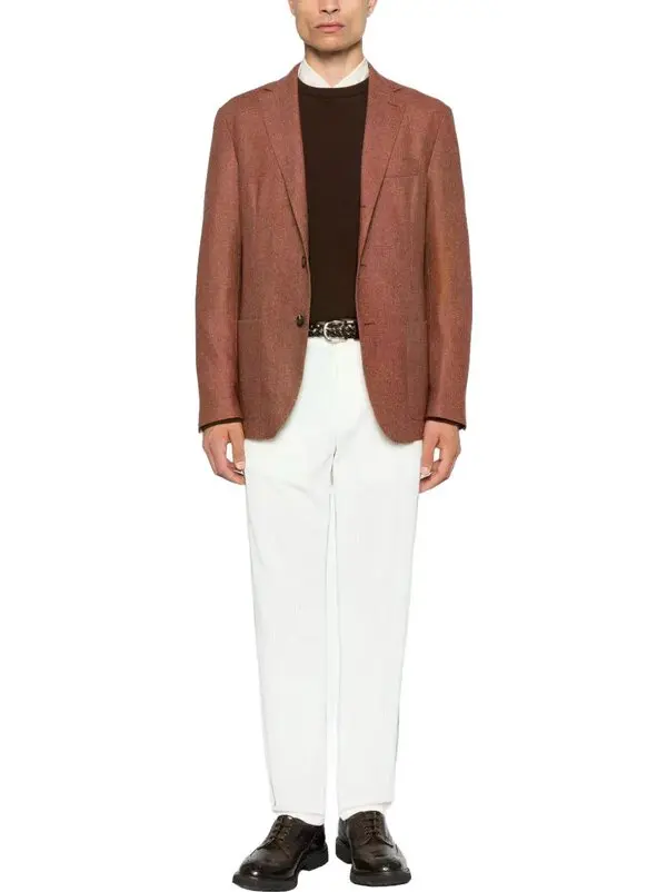 Eleventy Single-breasted Notched-lapels Jacket - Red