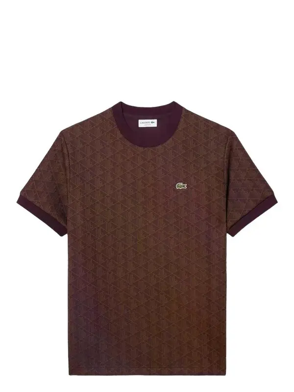 Lacoste Monogram-jacquard T-shirt - Brown