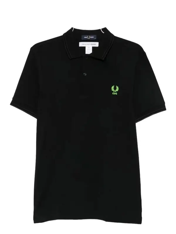Comme Des Garçons Logo-embroidered Polo Shirt - Black