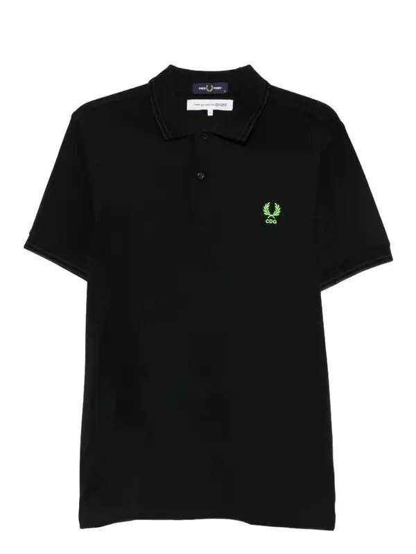 Comme Des Garçons Logo-embroidered Polo Shirt - Black