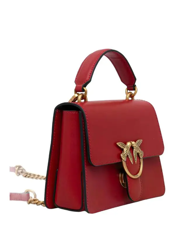 Pinko Love Birds-hardware Leather Handbag - Red