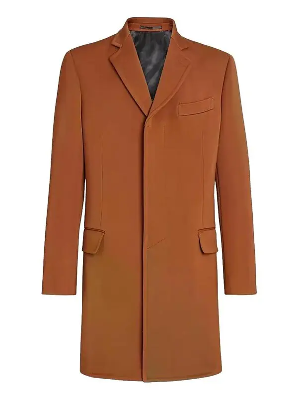 FERRAGAMO Single-breasted Notched-lapels Coat - Brown