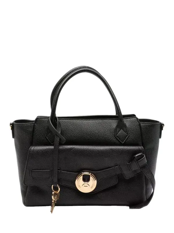 Moschino Logo-plaque Pebbled Tote Bag - Black