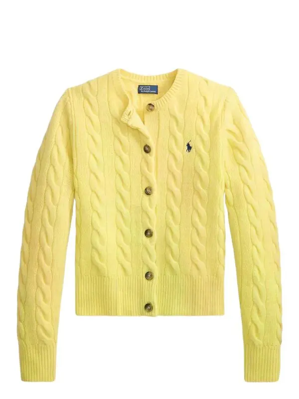 Polo Ralph Lauren Cable-knit Wool-cashmere Cardigan - Yellow