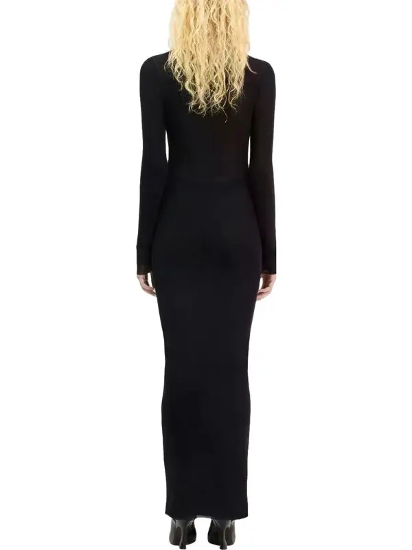 JEAN PAUL GAULTIER Logo-flocked Maxi Dress - Black
