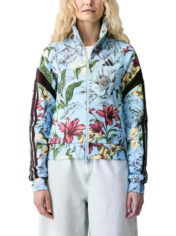Adidas X Farm Rio House Of Tiro Floral-print Top - Blue