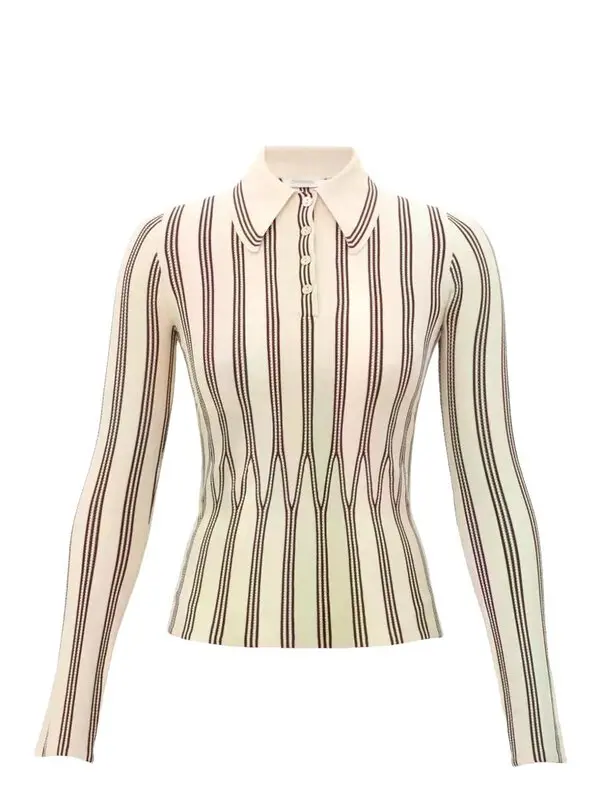 Zimmermann Valiant Striped Polo Shirt - Neutrals