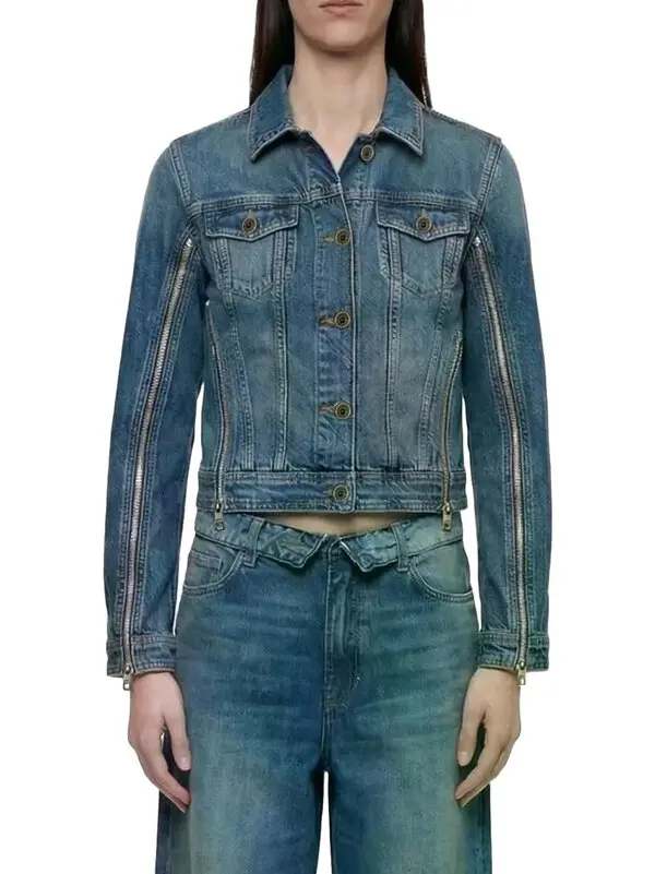 Liu Jo Zip-detail Denim Jacket - Blue
