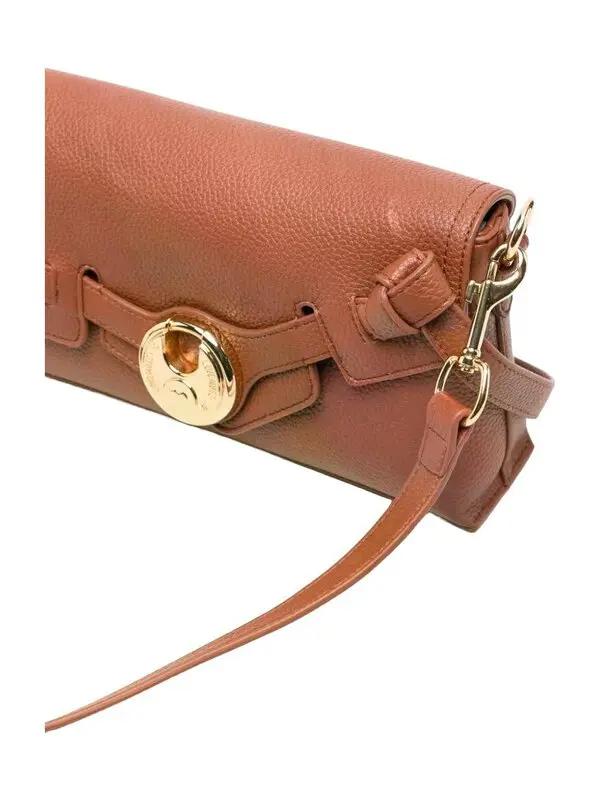 Moschino Logo Plaque Crossbody Bag - Brown