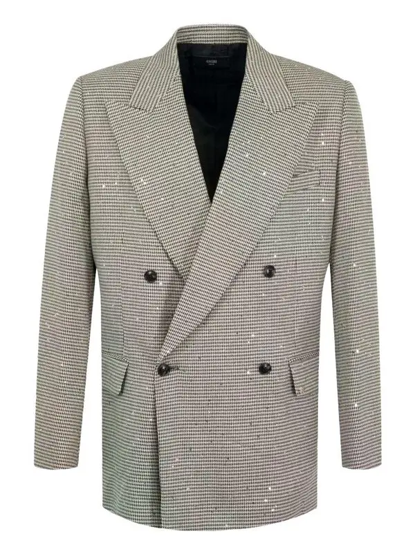 Amiri Sequin-embellished Double-breasted Blazer - Black