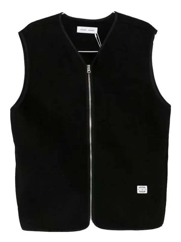 SAMSOE SAMSOE Zip-up Gilet - Black