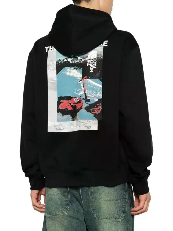 The North Face Graphic Print Drawstring Hoodie - Black
