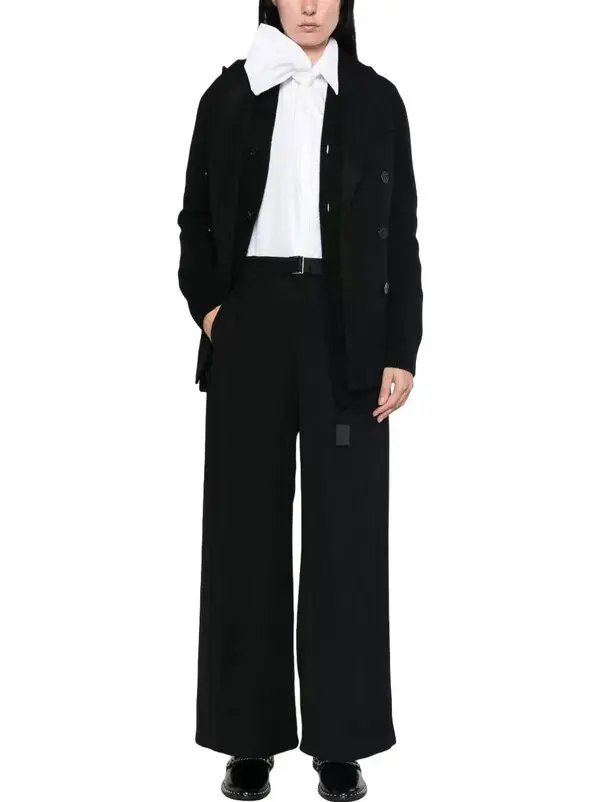 Sacai Belted Wide-leg Trousers - Black