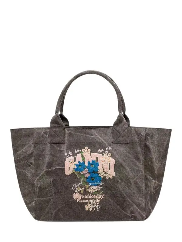 GANNI Medium Trapeze Tote Bag - Grey