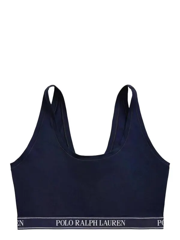 Polo Ralph Lauren Logo-waistband Cropped Top - Blue