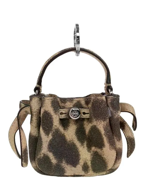 Tory Burch Romy Animal-print Bag Keychain - Neutrals