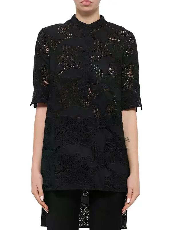 Neil Barrett Laser-cut High-low Shirt - Black