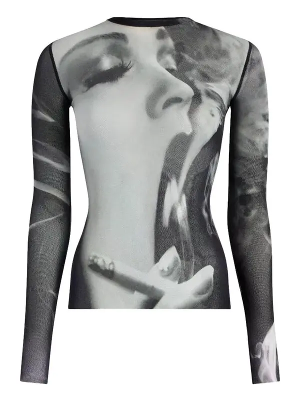 JEAN PAUL GAULTIER Smoking Long-sleeve T-shirt - Black