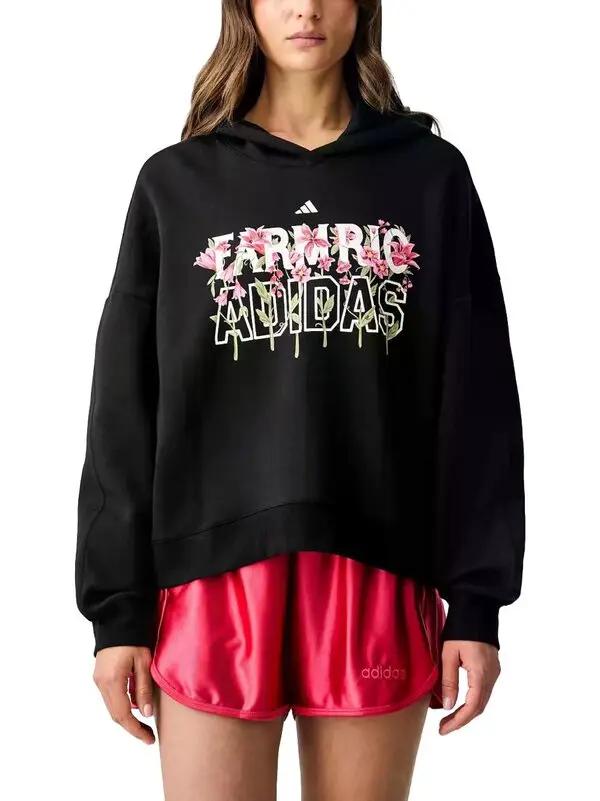 Adidas Farm Rio Floral Print Hoodie - Black
