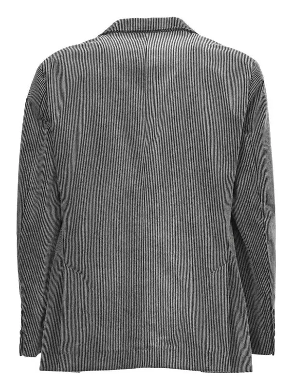 Brunello Cucinelli Corduroy Single-breasted Blazer - Grey