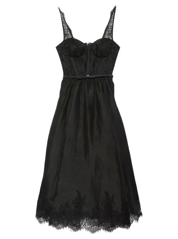 Zimmermann Valiant Lace-trim Corset Midi Dress - Black