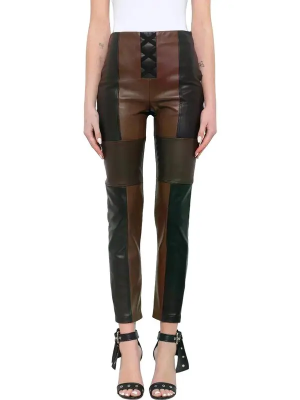 Neil Barrett Patchwork Leather Trousers - Black