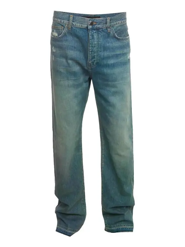 Amiri Release-hem Straight-leg Jeans - Blue