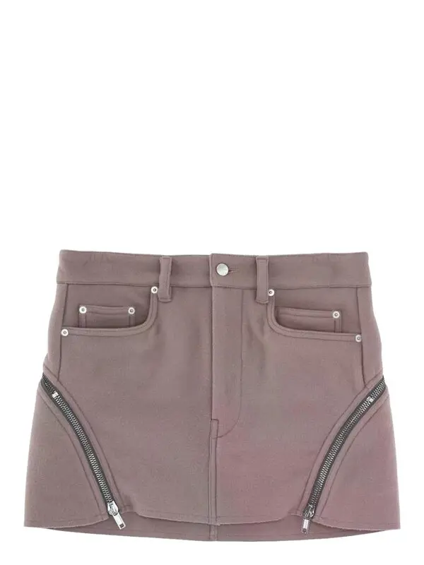 Rick Owens Zip Detail Wool Mini Skirt - Pink