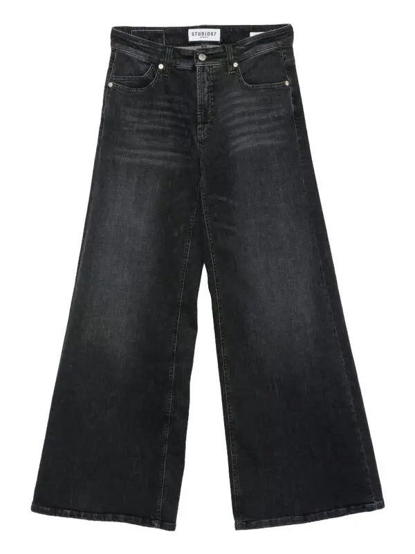 CAMBIO Faded Palazzo Jeans - Blue