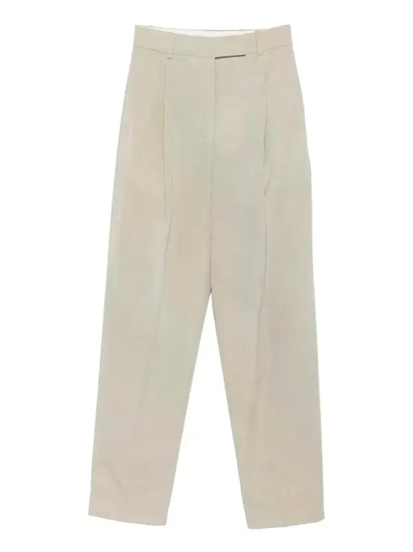 RÓHE Pleated Tapered Trousers - Neutrals