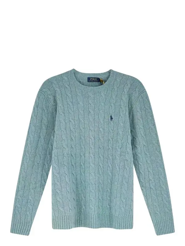 Polo Ralph Lauren Cable Knit Embroidered Logo Sweater - Blue