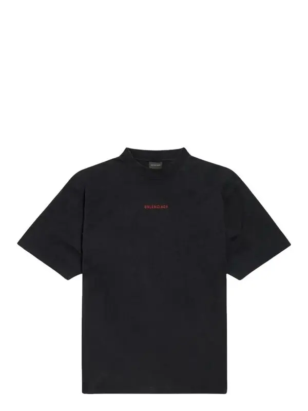Balenciaga Logo-print Cotton T-shirt - Black