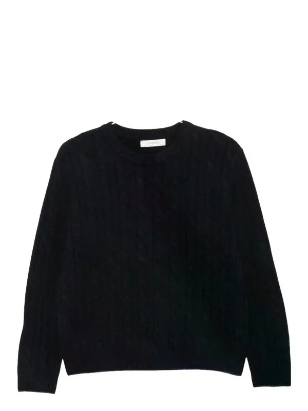 JCSOPHIE Cable Knit Crew Neck Sweater - Blue