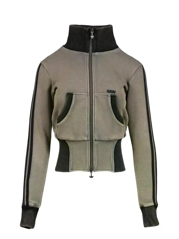 Adidas X Avavav Cropped Zip-up Sweatshirt - Grey