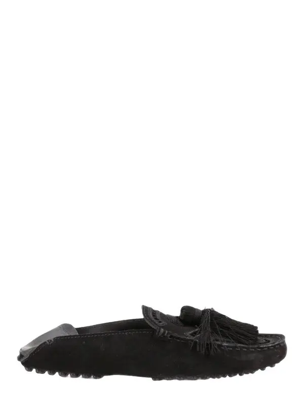 TOD'S Tassel Suede Loafers - Black